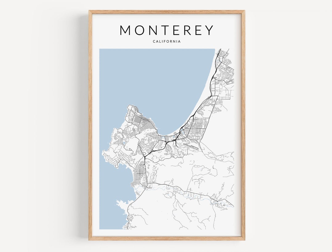 Monterey California Map Print, Map of Monterey, Monterey Poster ...