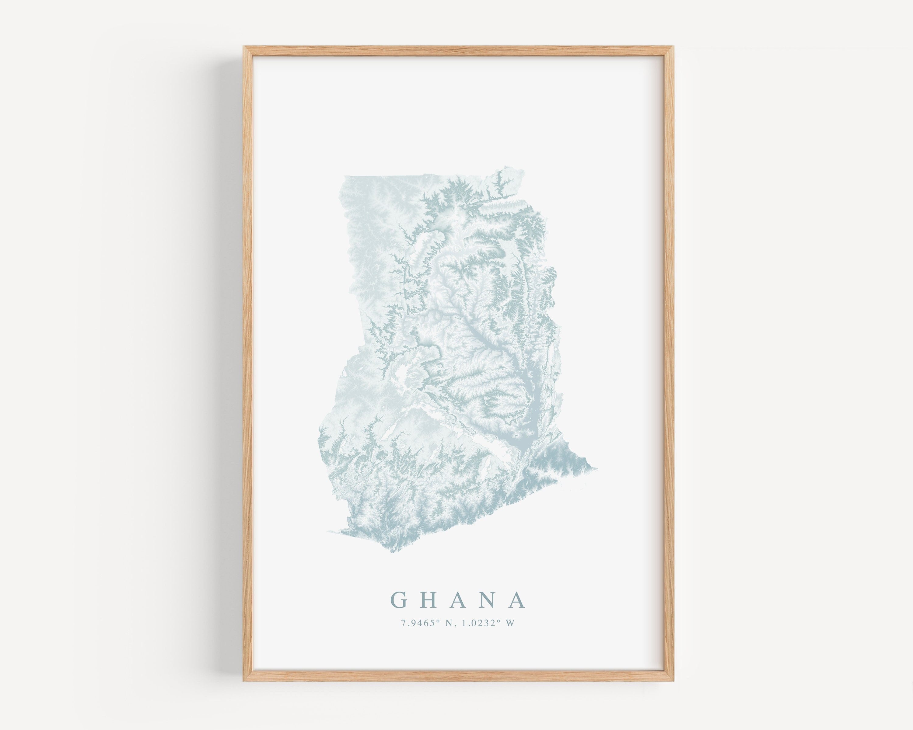 Ghana Map Print, Ghana Map Art, Accra Ghana Map Poster, Ghana Wall Art ...