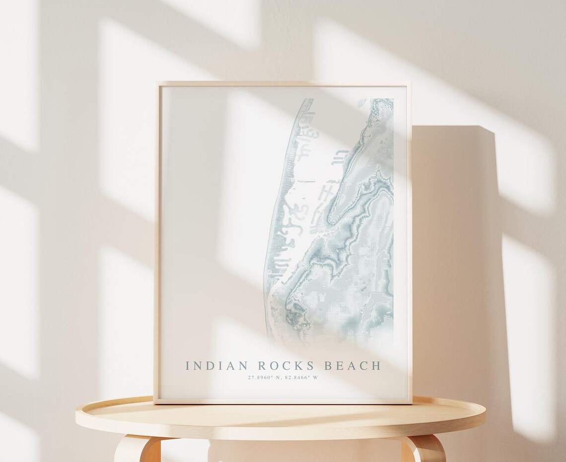 Indian Rocks Beach Map Print, Map of Indian Rocks Beach, Florida Beach ...