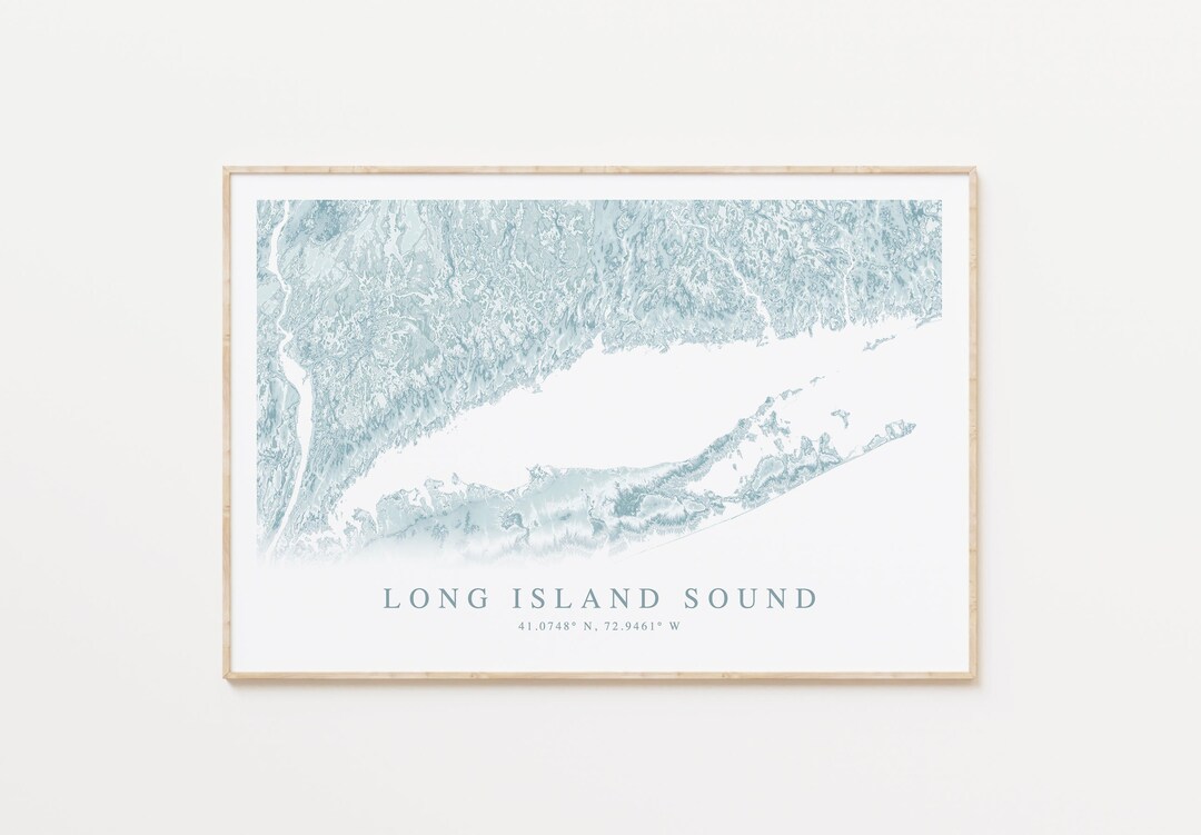Long Island Sound Map Print, New York Long Island Map, Map Wall Art ...