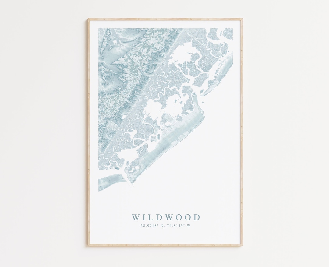 Wildwood New Jersey Map Print, Map of Wildwood, Wildwood Gift, New ...