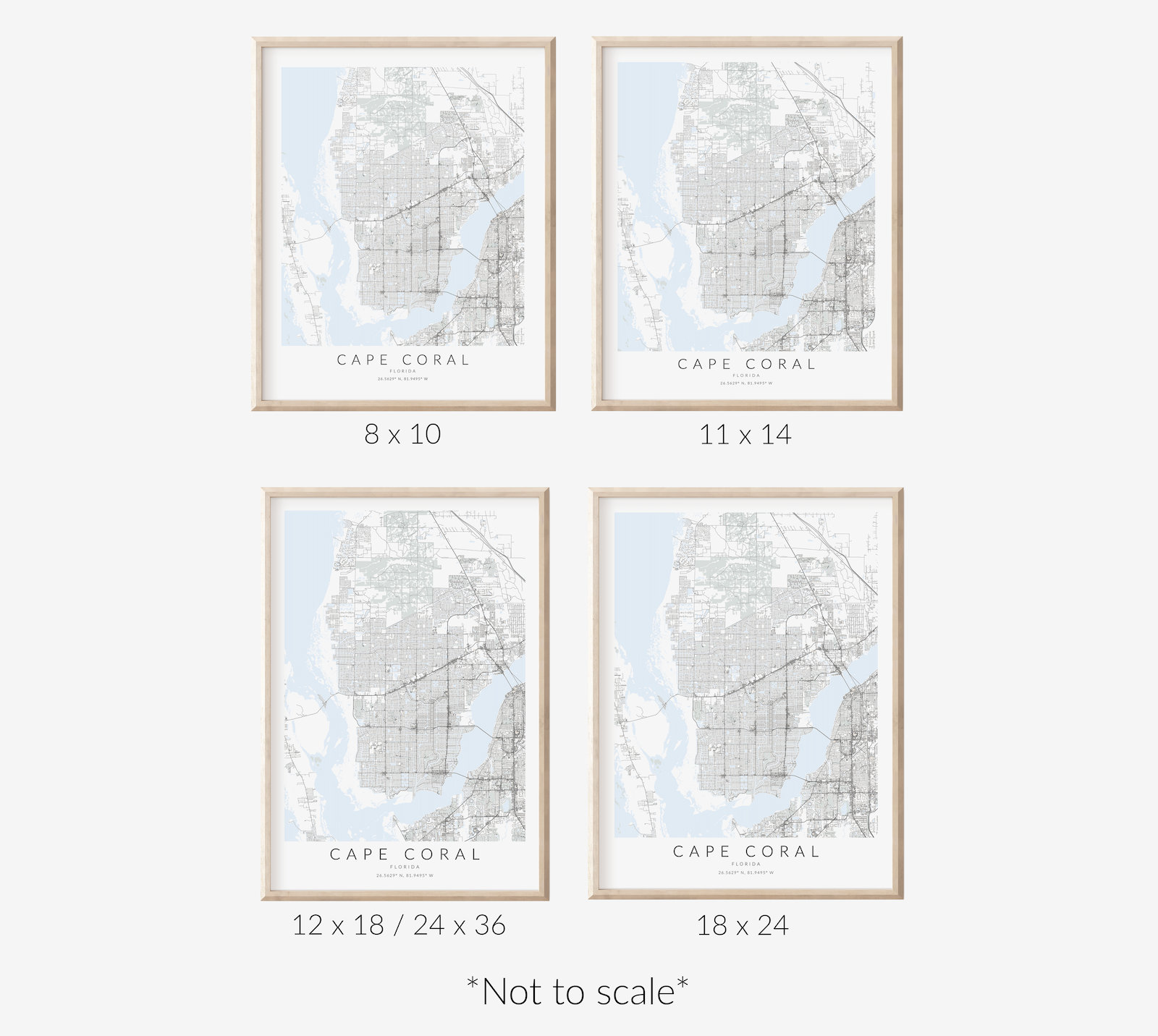 Cape Coral Map Print, Map of Cape Coral, Cape Coral Florida Poster ...