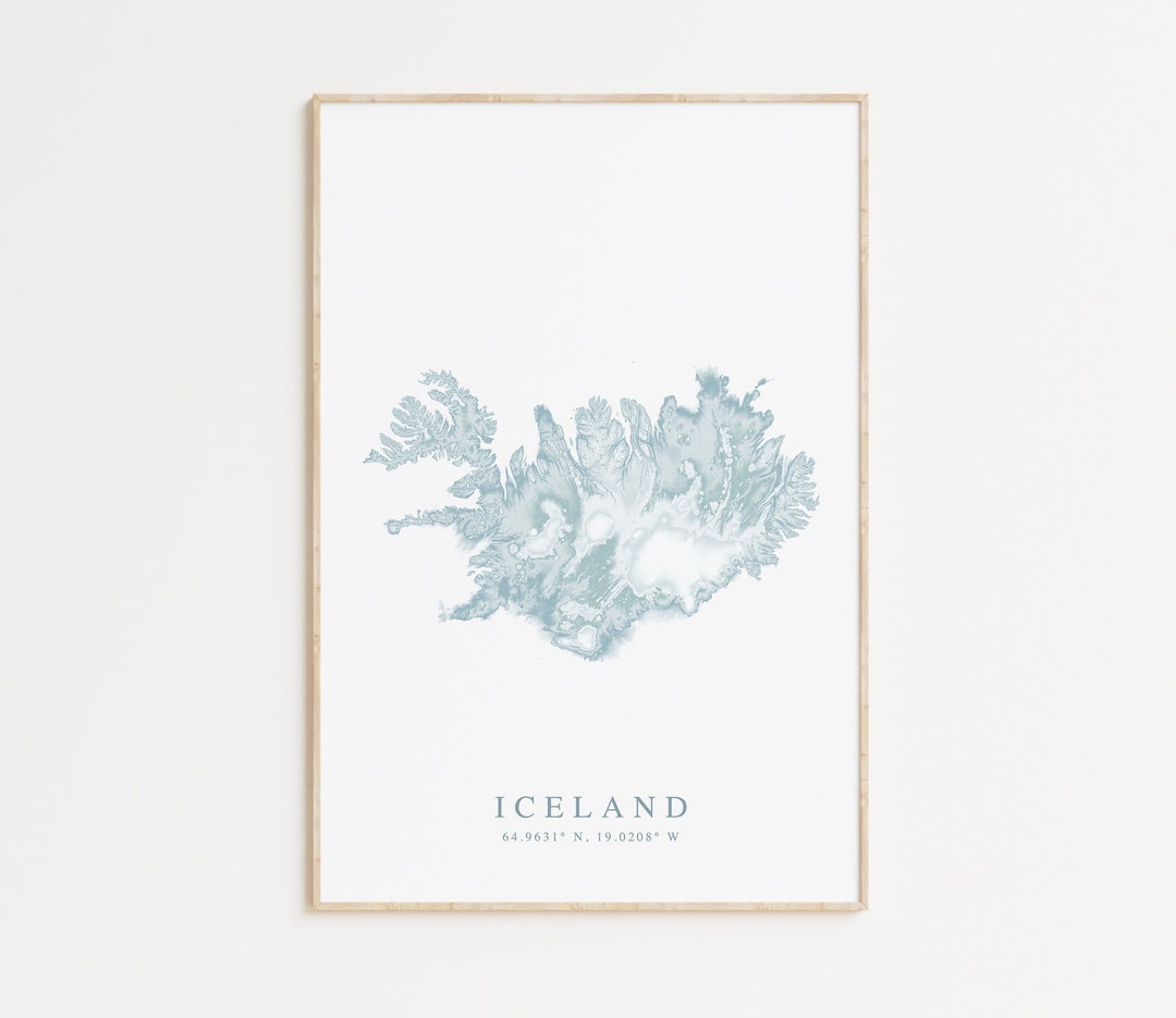 Iceland Map Print, Map of Iceland, Iceland Gift, Iceland Map Art ...