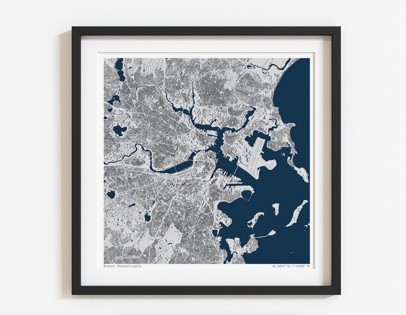 Boston Map Print, Boston City Street Map, Boston Wall Decor, Boston ...