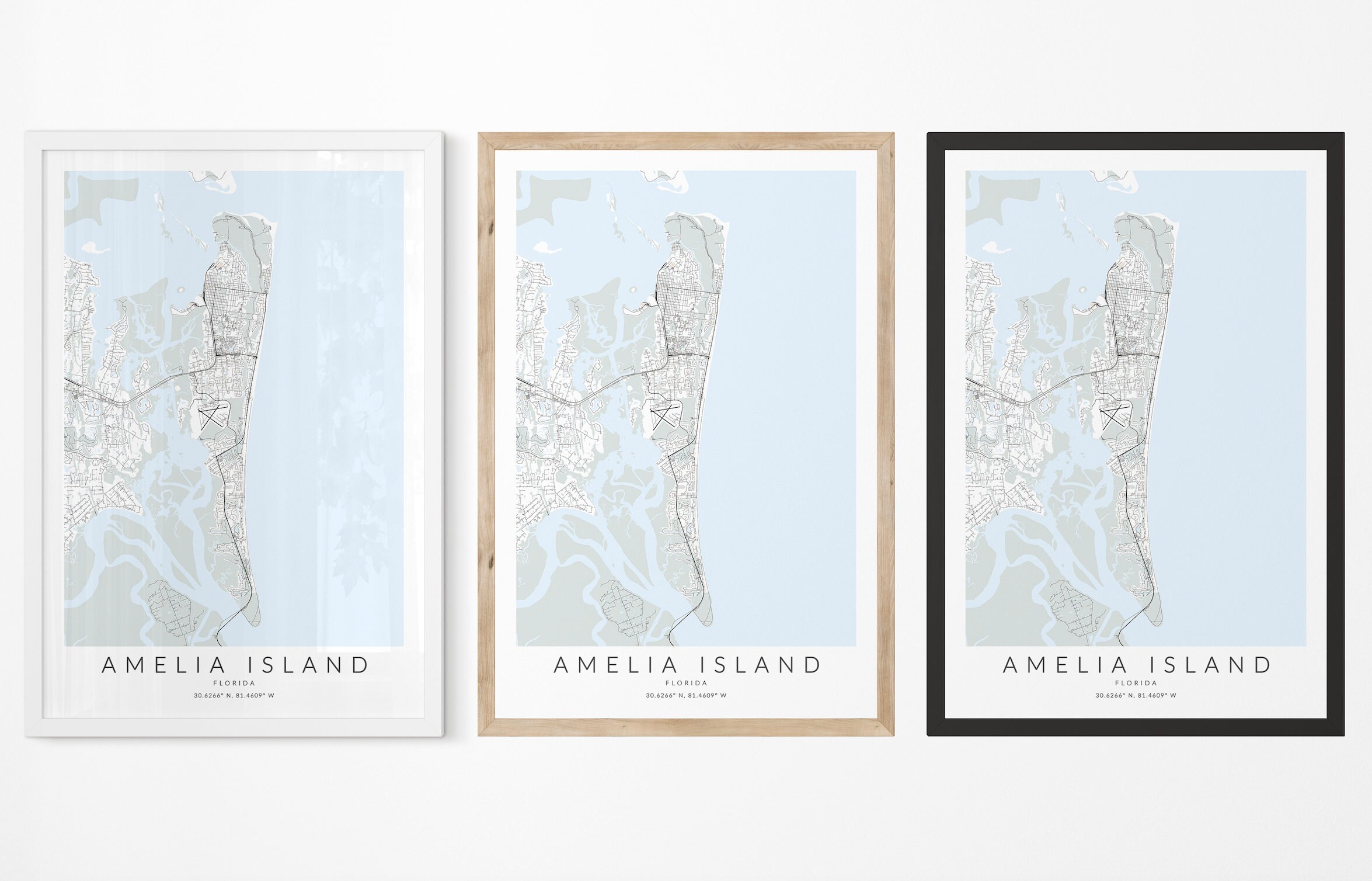 Amelia Island Florida Map Print, Map of Amelia Island, Amelia Island Florida Poster, Florida Map ...