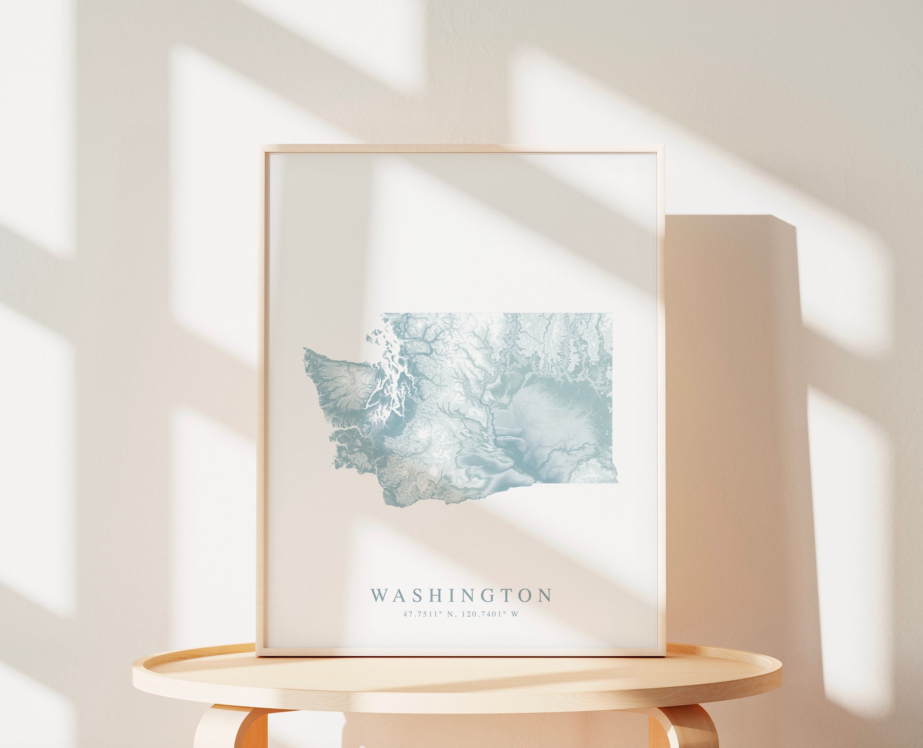 Washington State Map Print, Map of Washington, Washington Gift, Map of ...