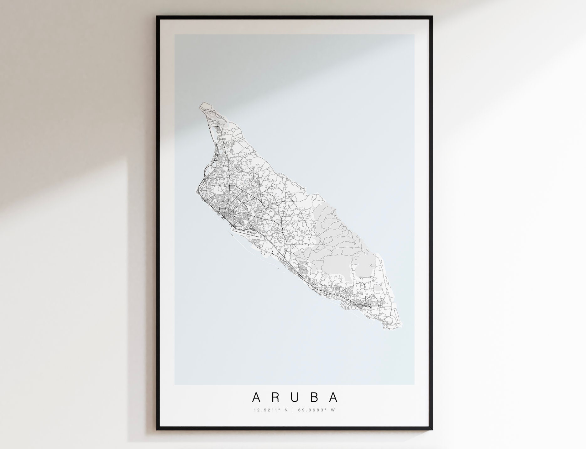 Aruba Map Print, Aruba Wall Art, Island Map Decor, Coastal Wall Decor ...