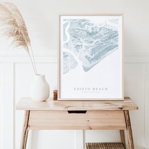 Edisto Beach Map Print, Map of Edisto Beach South Carolina, Charleston ...