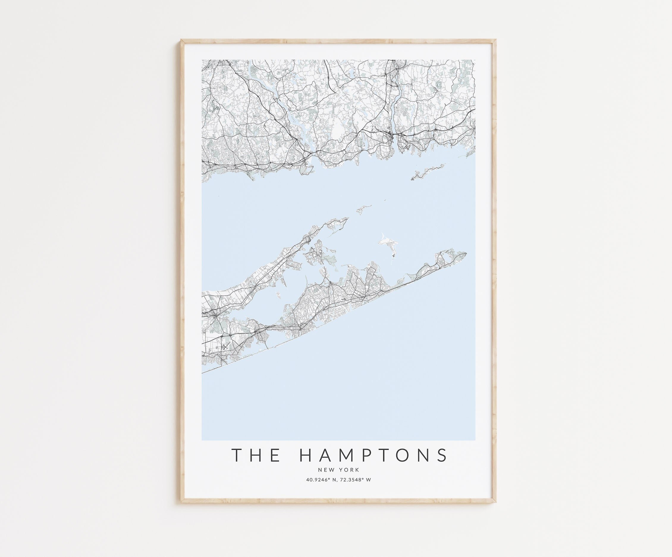 The Hamptons Map Print, Map of the Hamptons, Montauk Poster, the ...