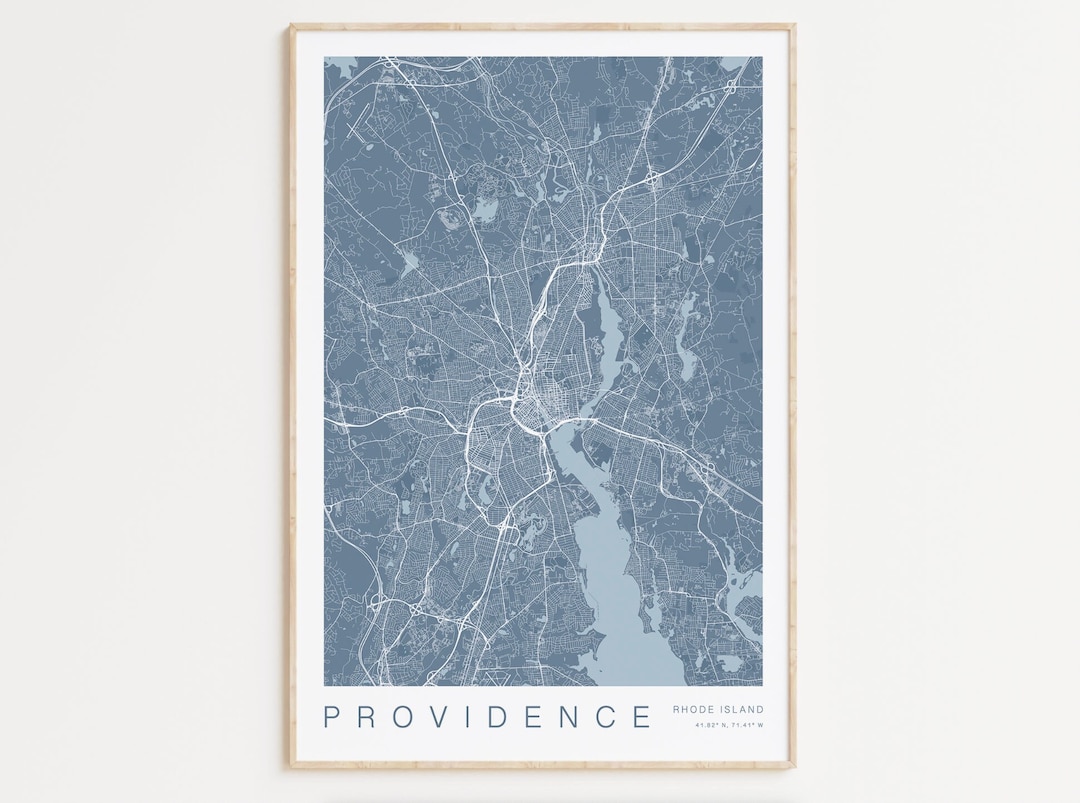 Providence Map Print, Providence Rhode Island Poster, Providence Gift ...