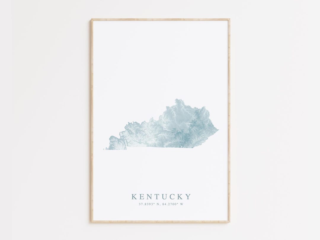 Kentucky State Map Print, Kentucky Poster, Map of Kentucky, Kentucky ...