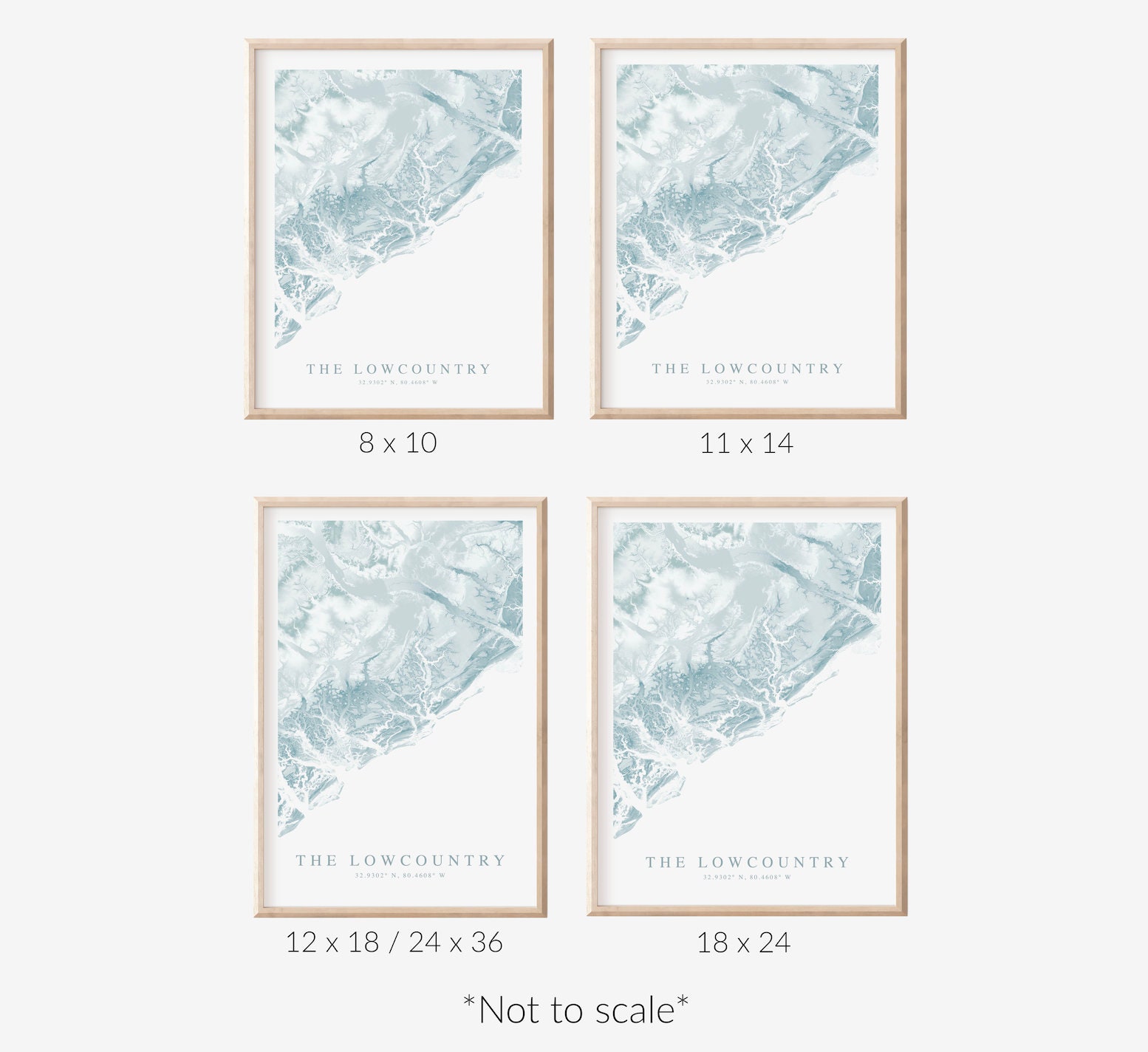 The Lowcountry South Carolina Map Print, Charleston Map Art, Hilton ...