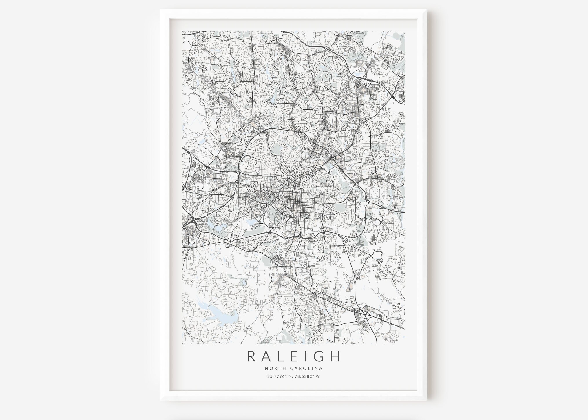 Raleigh Map Print, Raleigh North Carolina Map Poster, North Carolina ...