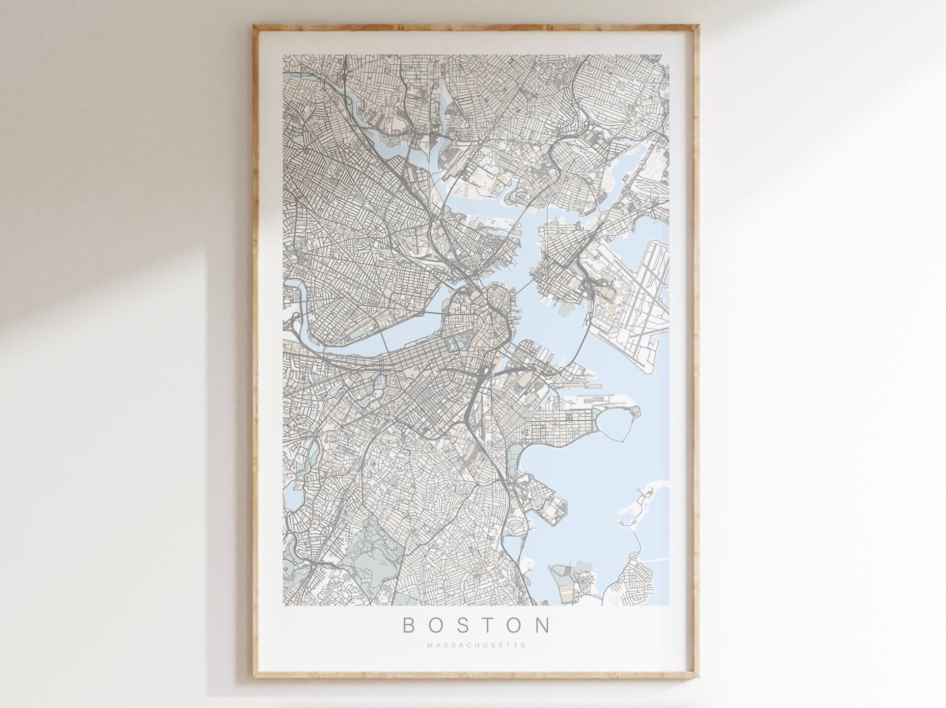 Boston Map Print, Boston City Street Map, Boston Wall Decor, Boston ...