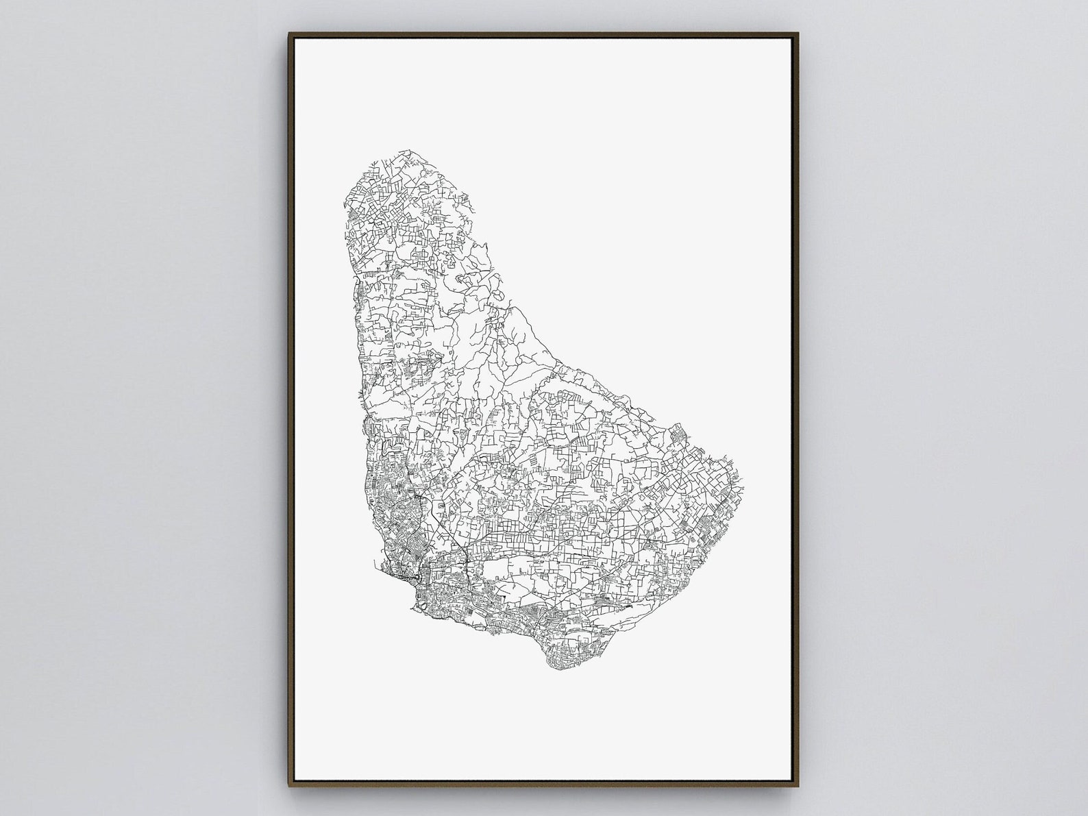 Barbados Map Print | Barbados Island Map | Barbados Poster | Barbados ...