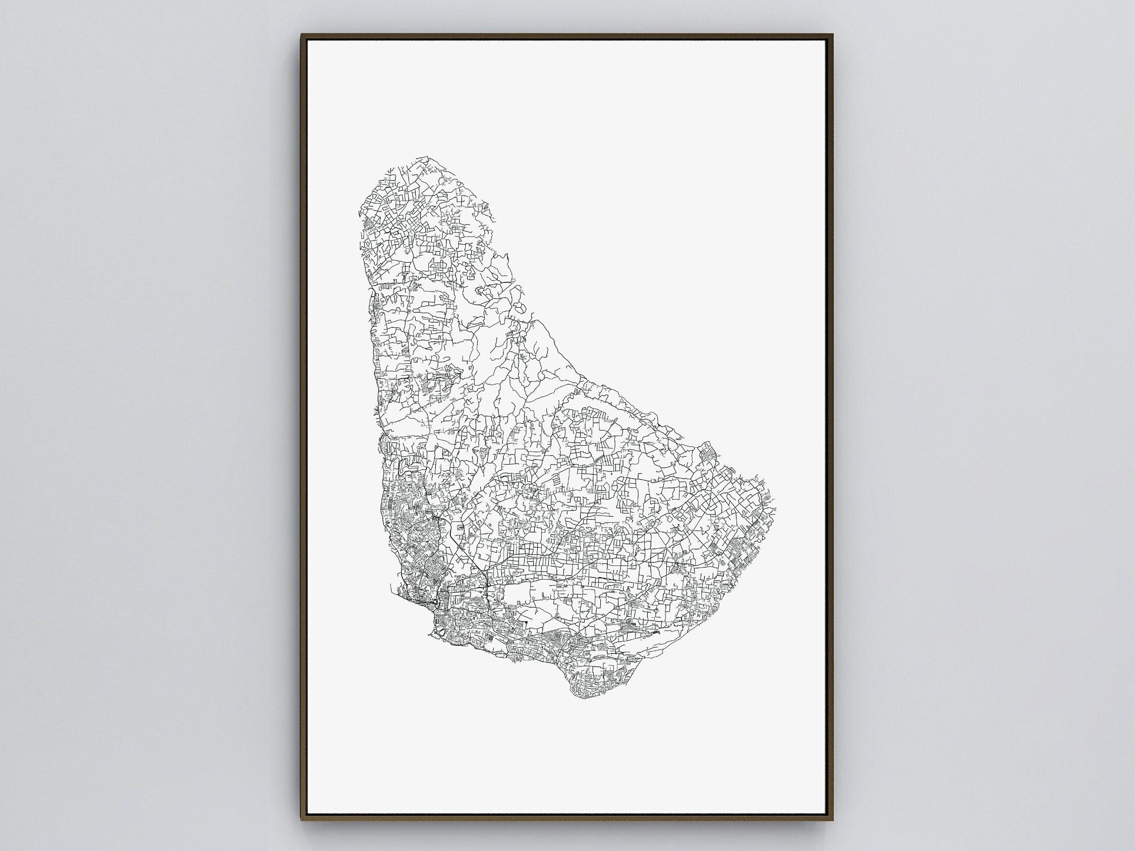 Barbados Map Print Barbados Island Map Barbados Poster Barbados Gift ...