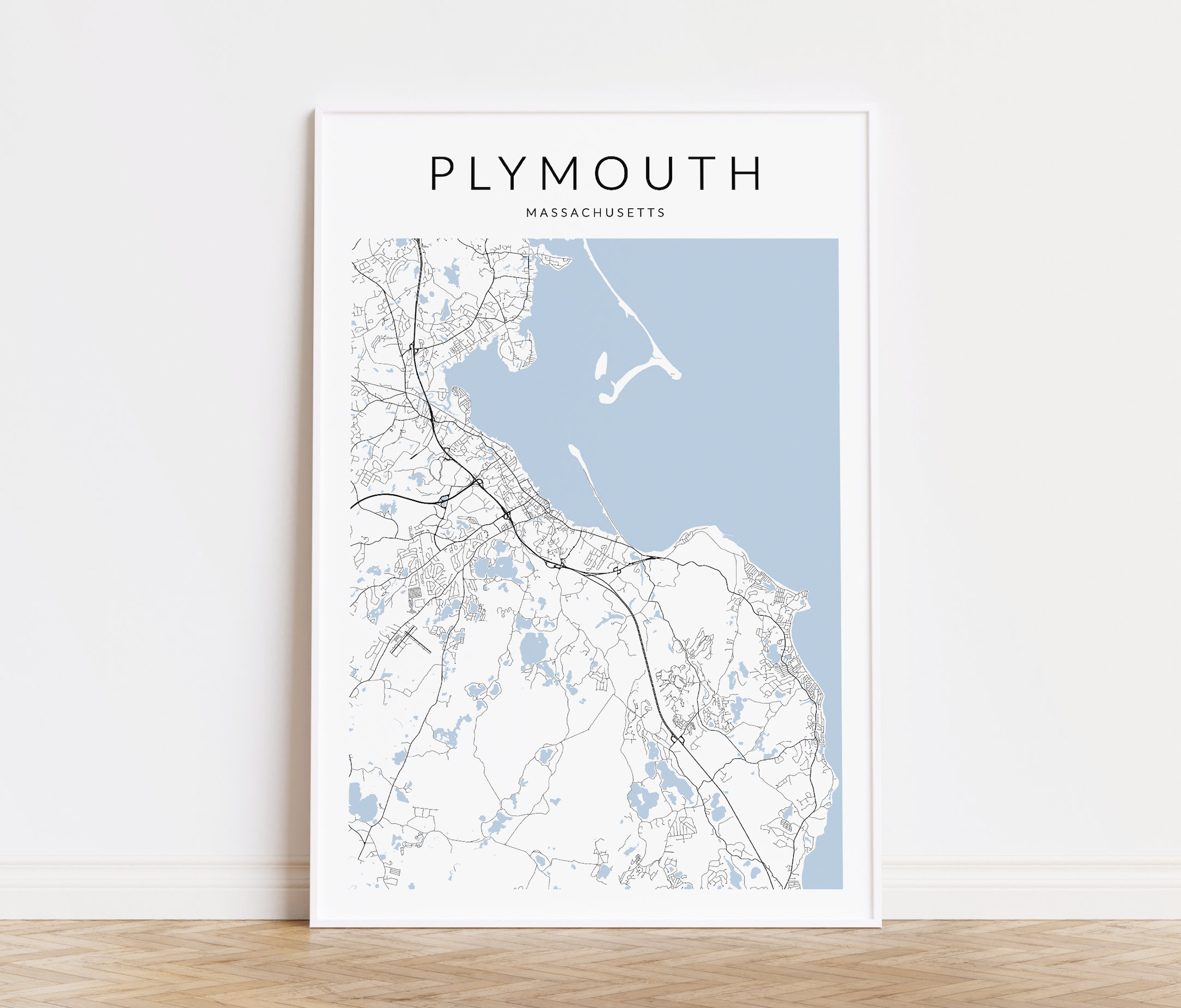 Plymouth Massachusetts Map Print Map of Plymouth MA - Etsy
