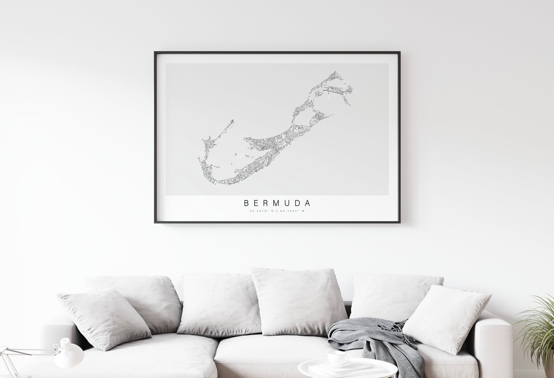 Bermuda Map Print, Bermuda Map, Bermuda Poster, Island Art, Bermuda ...