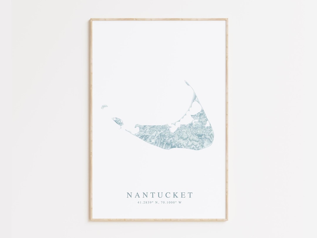 Nantucket Map Poster, Nantucket Map Decor, Nantucket Poster, Nantucket ...