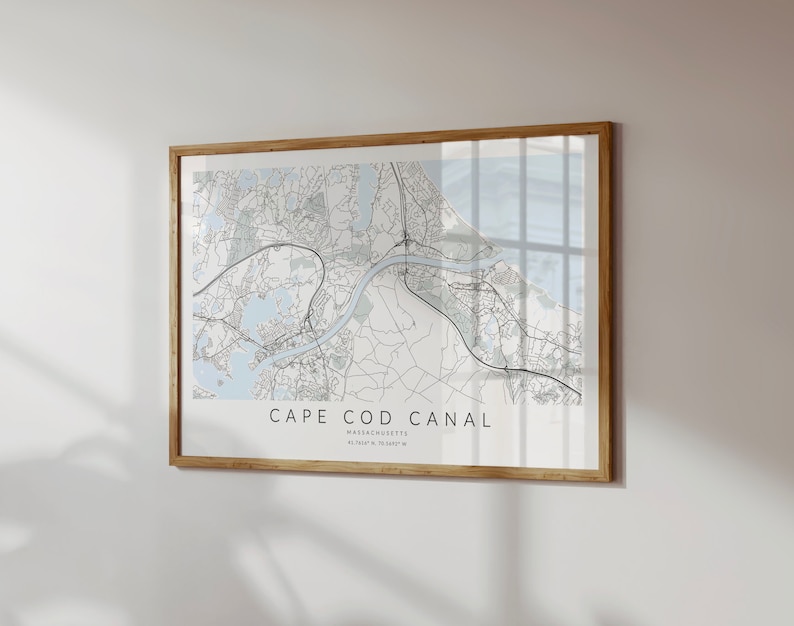 Cape Cod Canal Map Print, Cape Cod Map Print Poster, Cape Cod Poster ...
