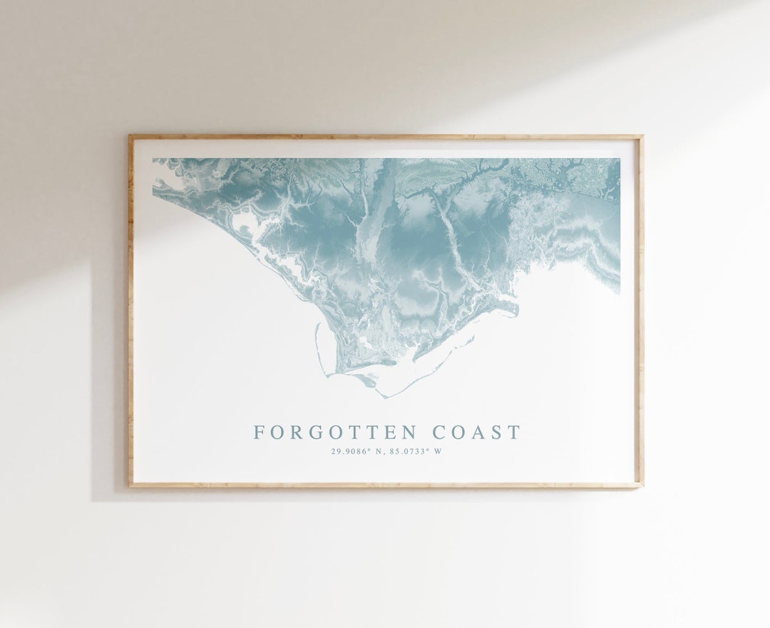 Forgotten Coast Florida Map Print, Forgotten Coast Print, Florida Art ...