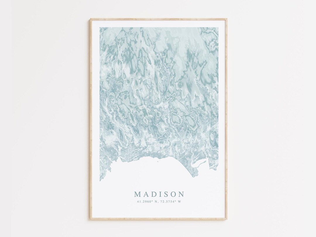 Madison Connecticut Map Print, Connecticut Map Art, Madison CT Gift ...
