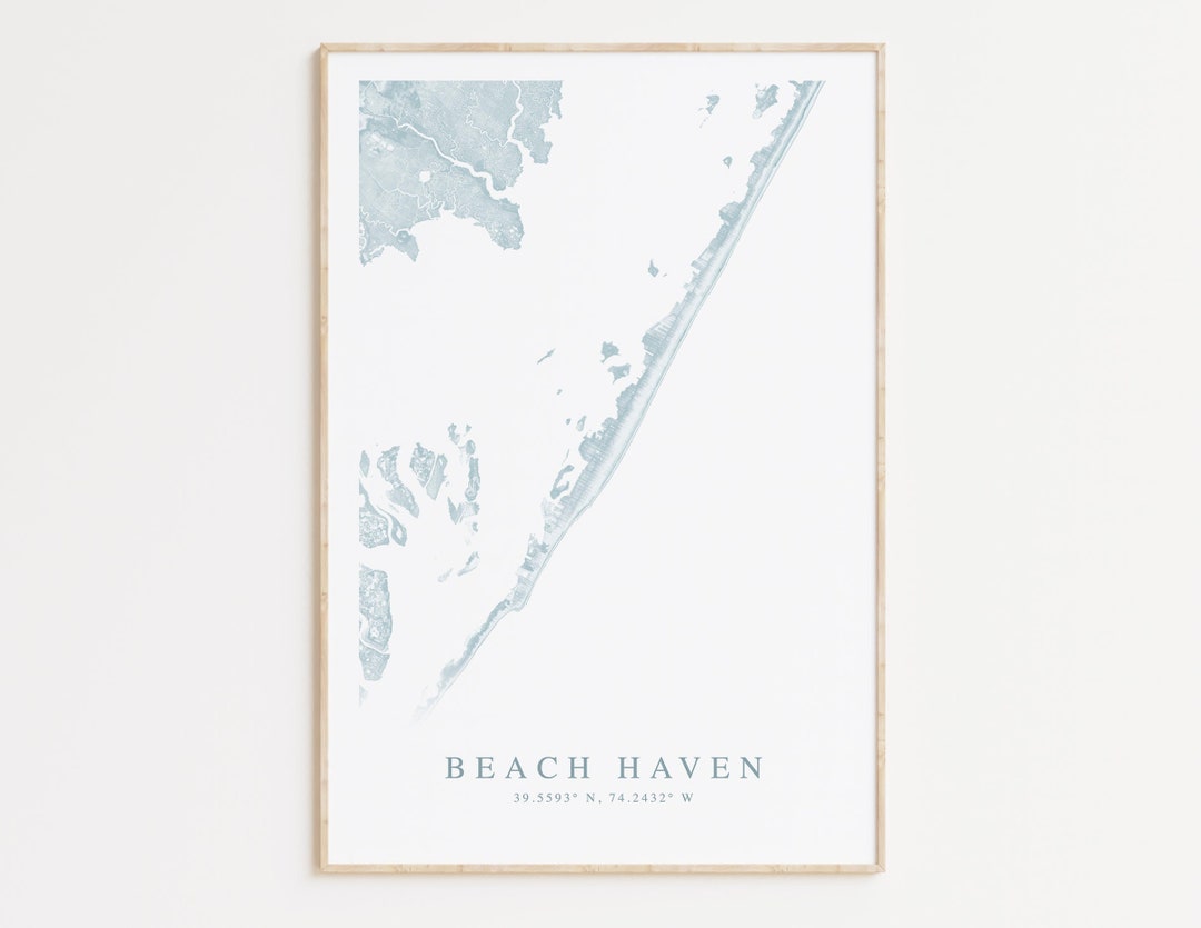 Beach Haven New Jersey Map Print, Beach Haven Poster, Long Beach Gift ...