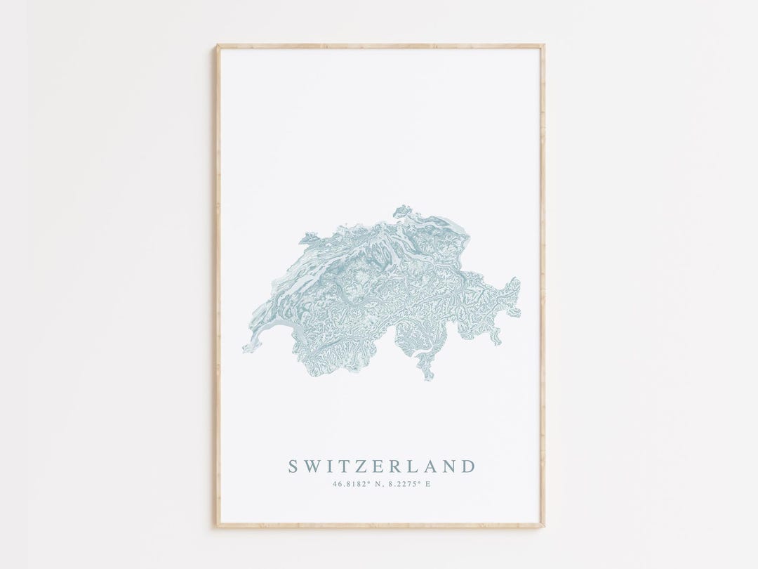 Switzerland Map Print, Switzerland Poster, Zurich Switzerland ...