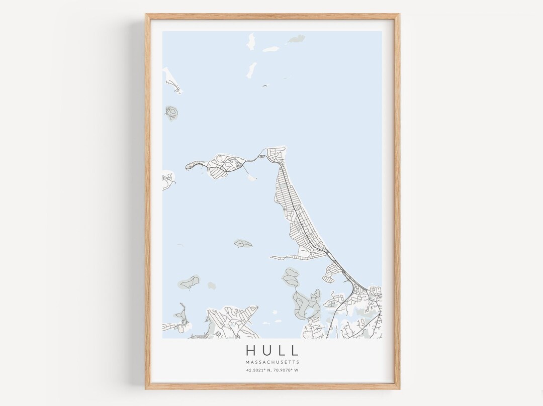 Hull Massachusetts Map Print, Hull Massachusetts Poster, Massachusetts ...