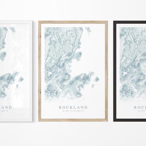 Rockland Maine Map Print, Map of Rockland Maine, Maine Beach Home Gift ...