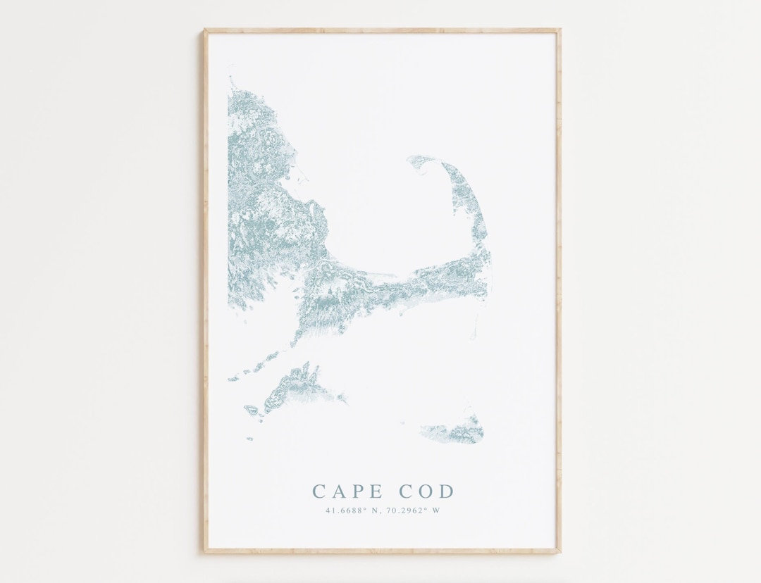 Cape Cod Map Print, Cape Cod Poster Poster, Nantucket Map, Martha's ...