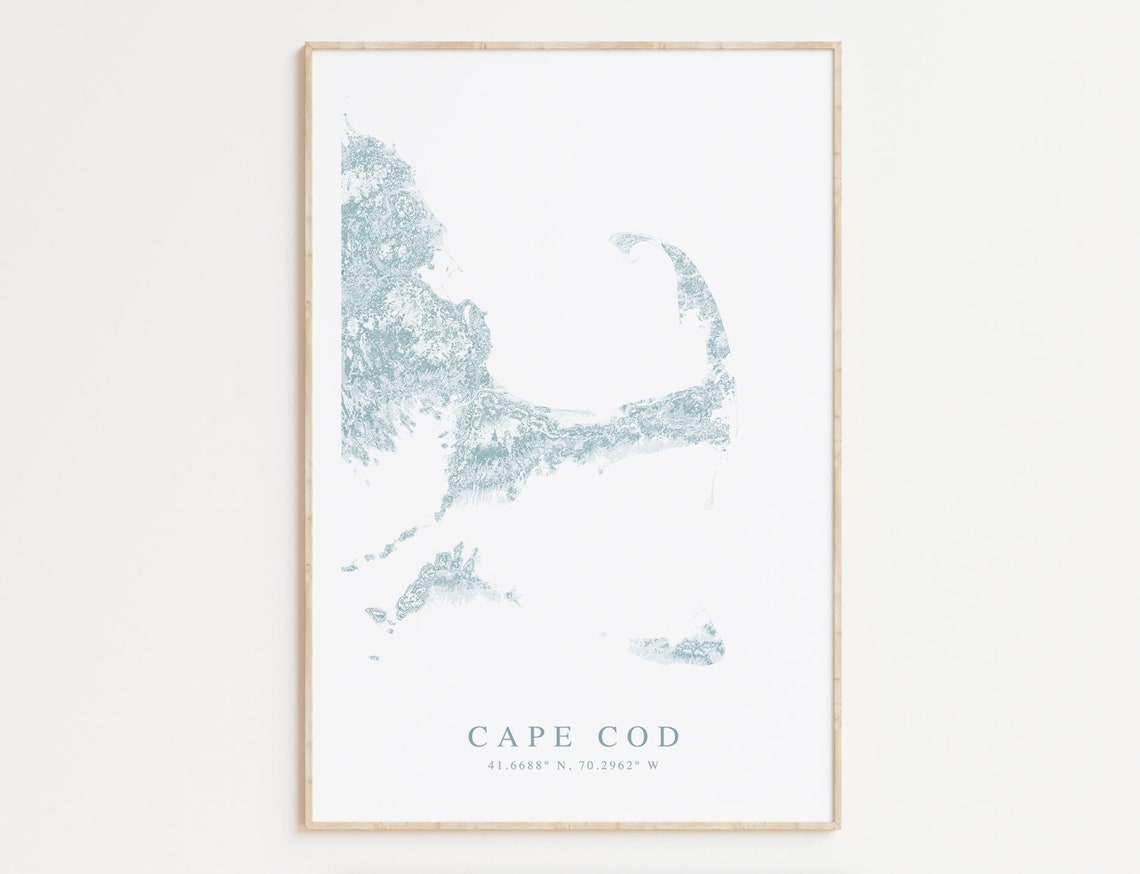 Cape Cod Map Print, Cape Cod Poster Poster, Nantucket Map, Martha's ...