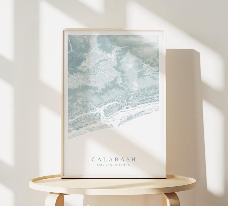 Calabash North Carolina Map Print, Map of Calabash, Calabash Gift ...