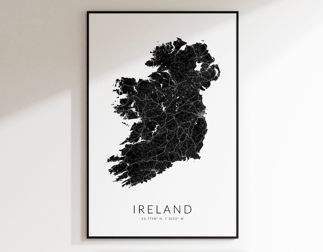 Ireland Map Print, Ireland Map Poster, Ireland Gift, Minimalist Map ...