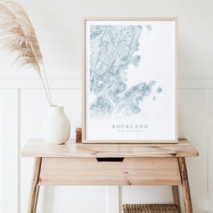 Rockland Maine Map Print, Map of Rockland Maine, Maine Beach Home Gift ...