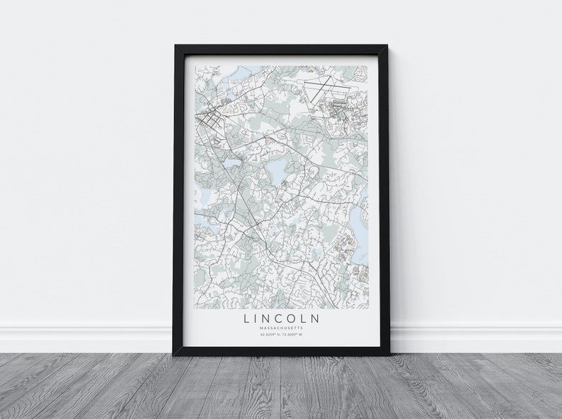 Lincoln Massachusetts Map Print, Map of Lincoln MA, Lincoln Poster ...
