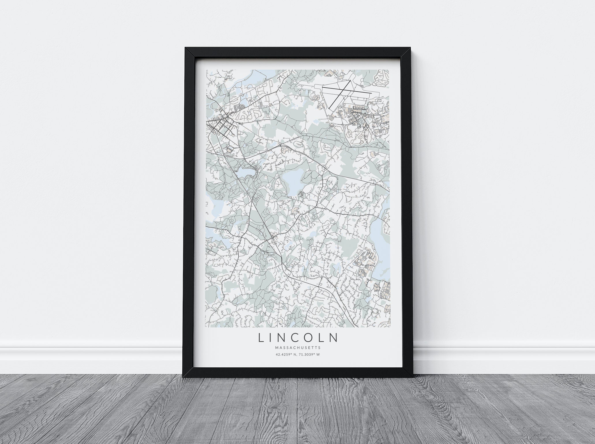 Lincoln Massachusetts Map Print, Map of Lincoln MA, Lincoln Poster ...