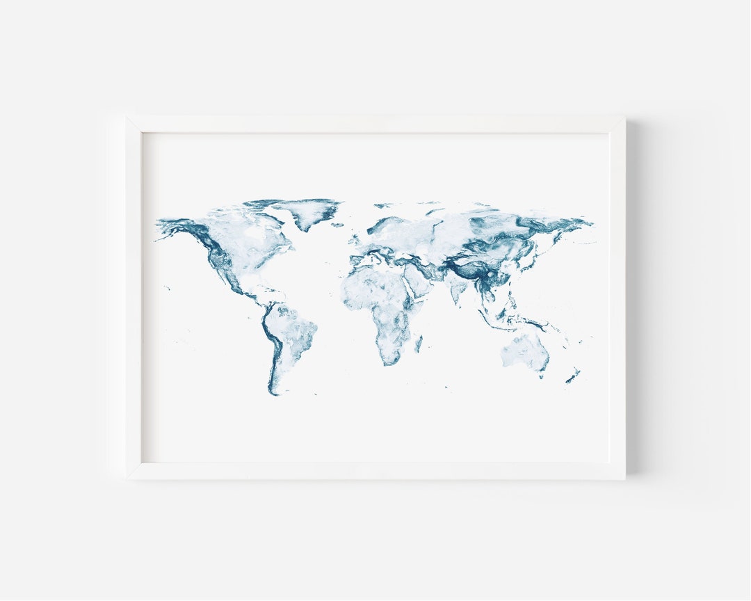 World Map Print, World Map Poster, Map of the World Poster, Map of the ...