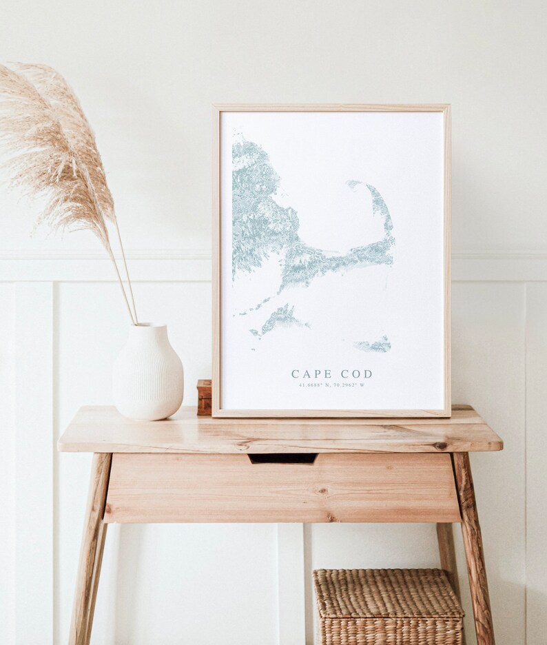 Cape Cod Map Print, Cape Cod Poster Poster, Nantucket Map, Martha's ...