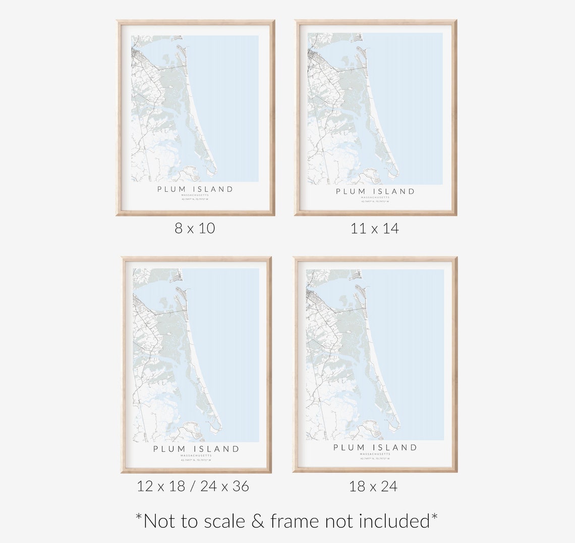 Plum Island Map Print, Newburyport Map Print, Massachusetts Decor, Plum ...