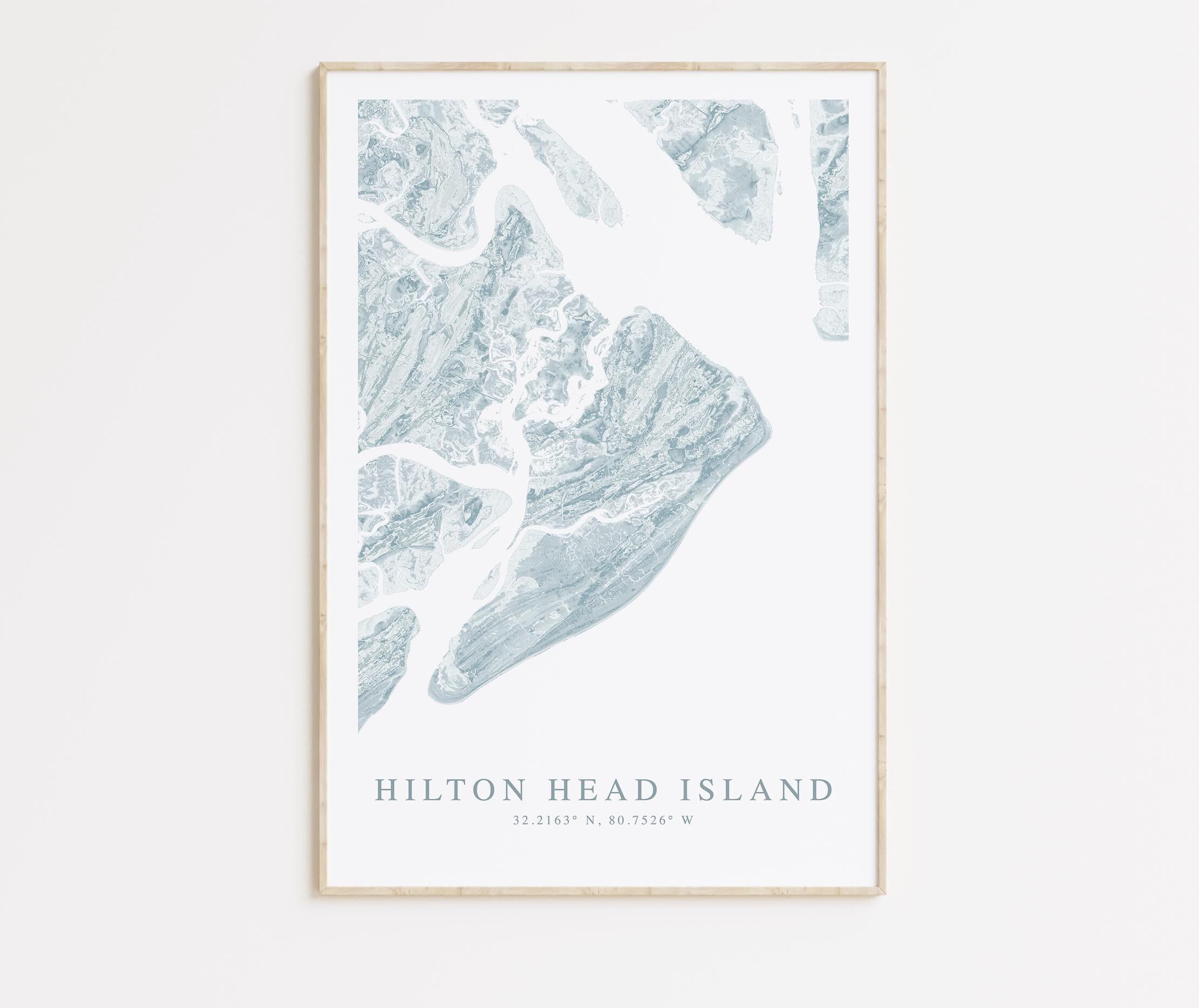 Hilton Head Map Print, Map of Hilton Head Island, Hilton Head Gift ...