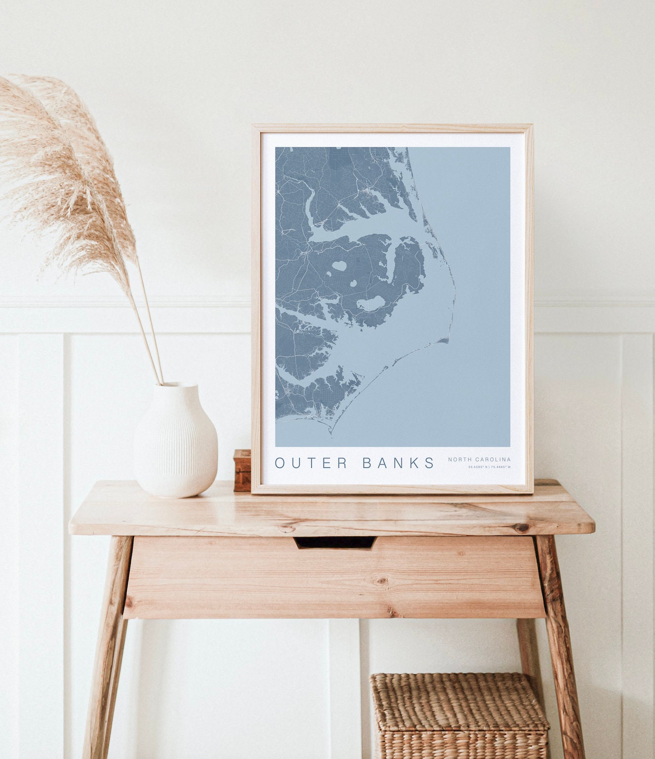 Outer Banks Map Poster Outer Banks Print North Carolina Map - Etsy
