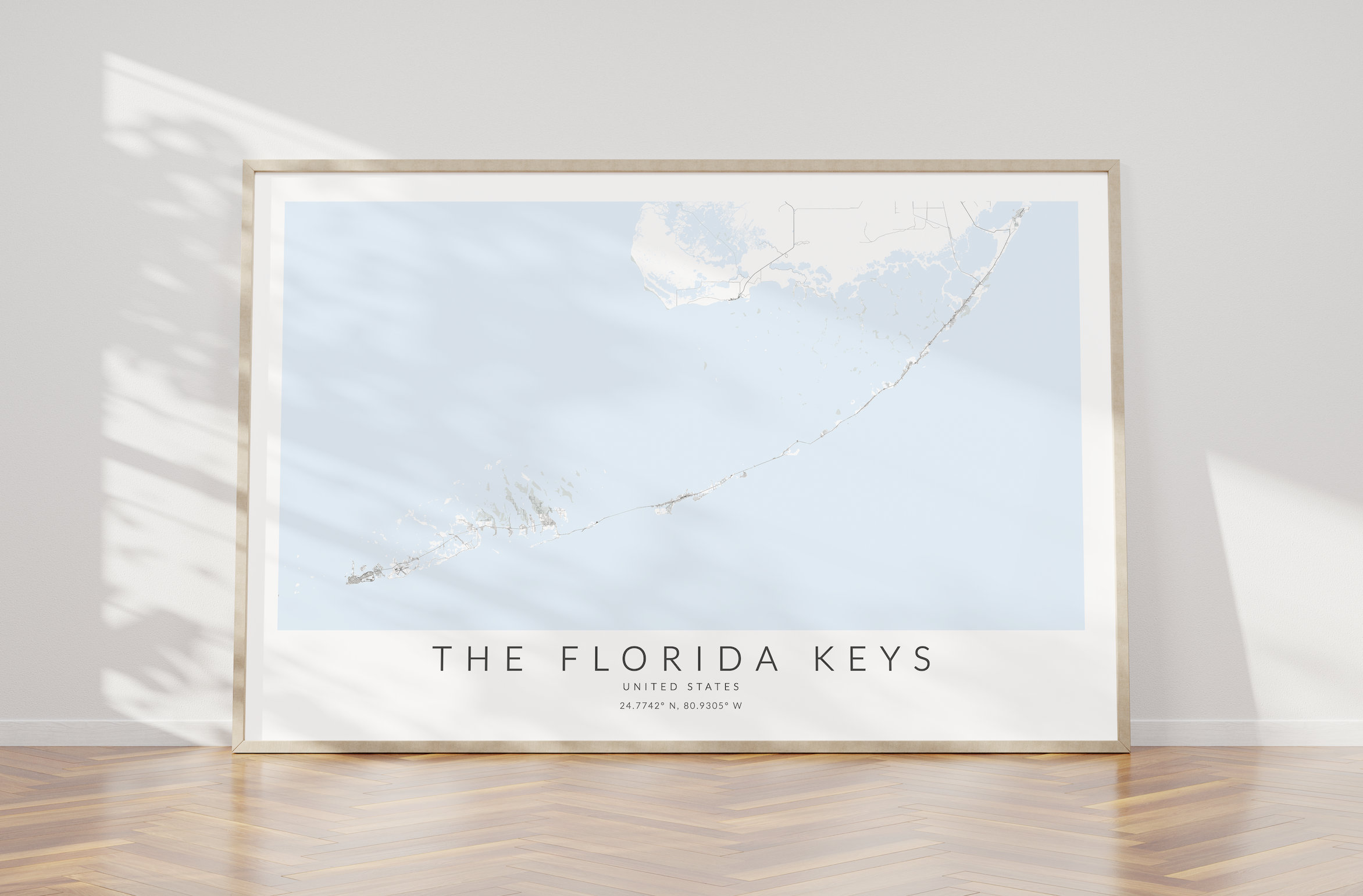 Florida Keys Map Print, Florida Keys Wall Art, Key West Map Print ...