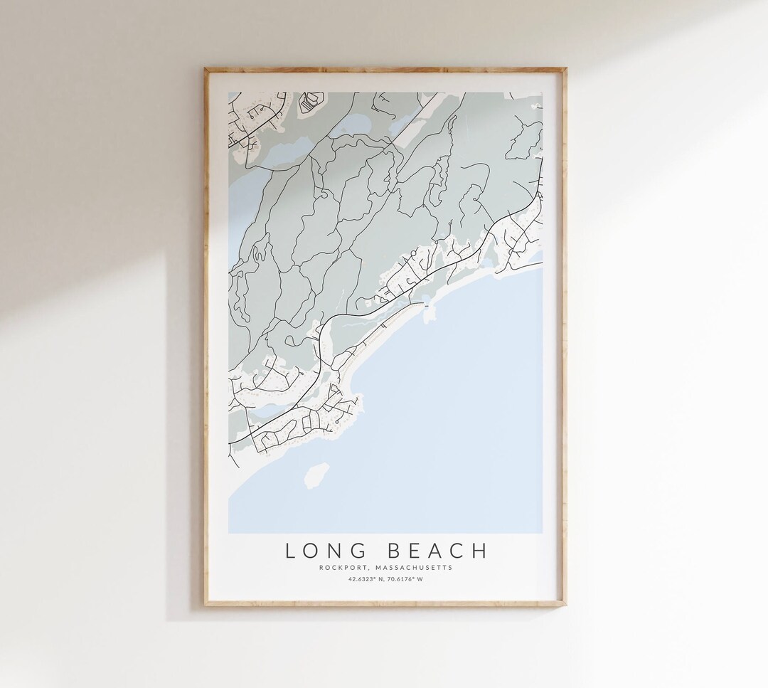 Long Beach Rockport Map Print, Long Beach Massachusetts Poster ...