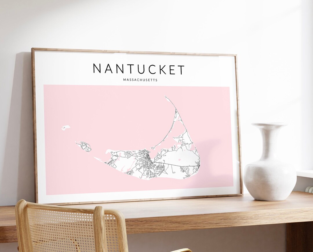 Nantucket Map Print, Nantucket Poster, Nantucket Art, Nantucket MA Gift ...