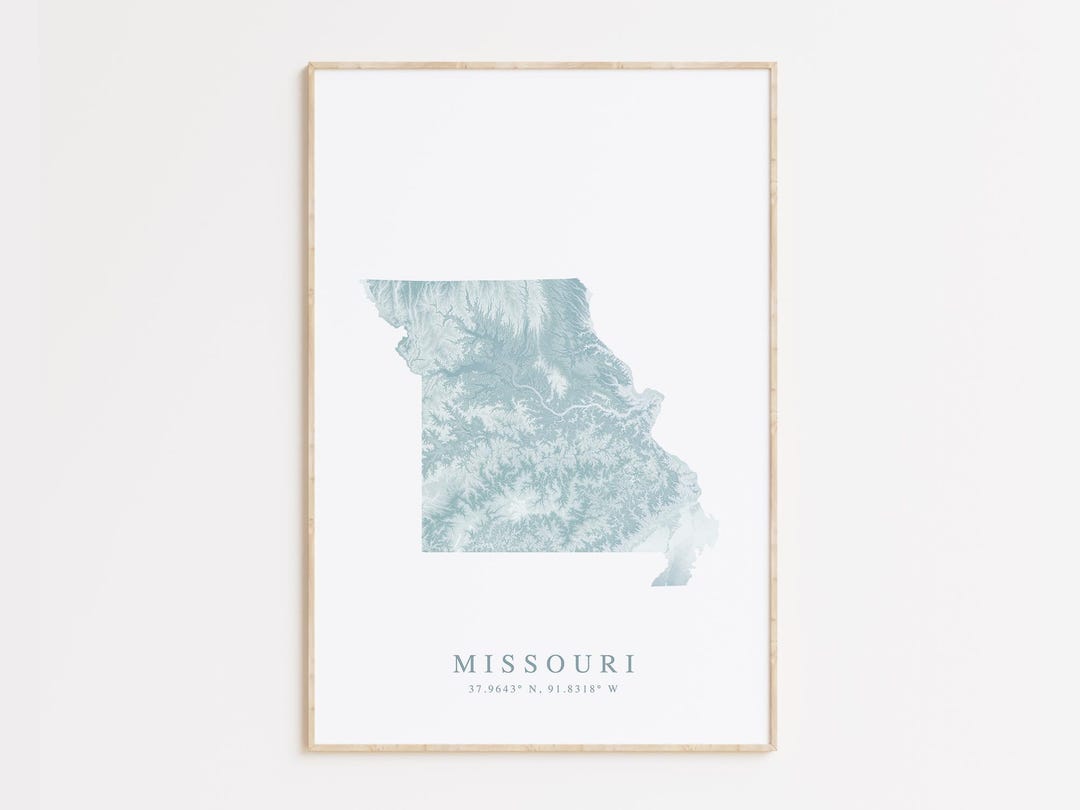 Missouri State Map Print, Missouri Poster, Map of Missouri, Missouri ...