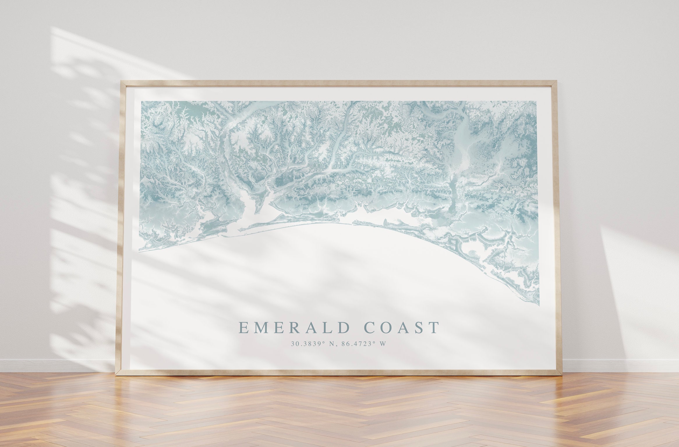 Emerald Coast Map Print, Emerald Coast Gift Map, Pensacola Poster ...