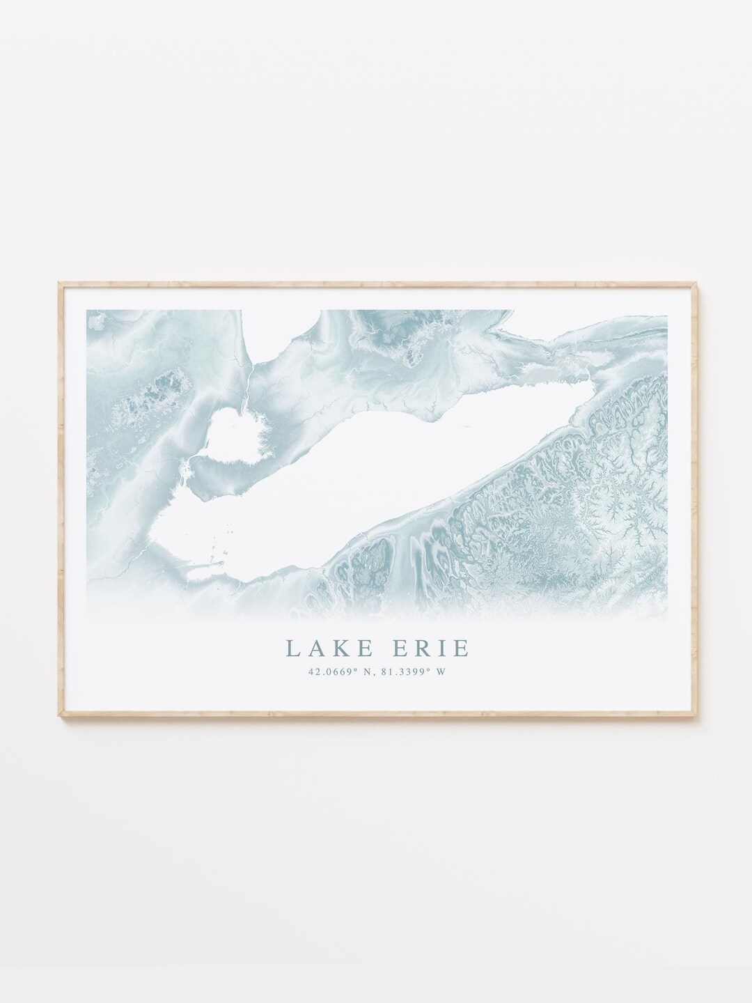 Lake Erie Map Print, Great Lakes Wall Art, Great Lakes Map, Lake House ...
