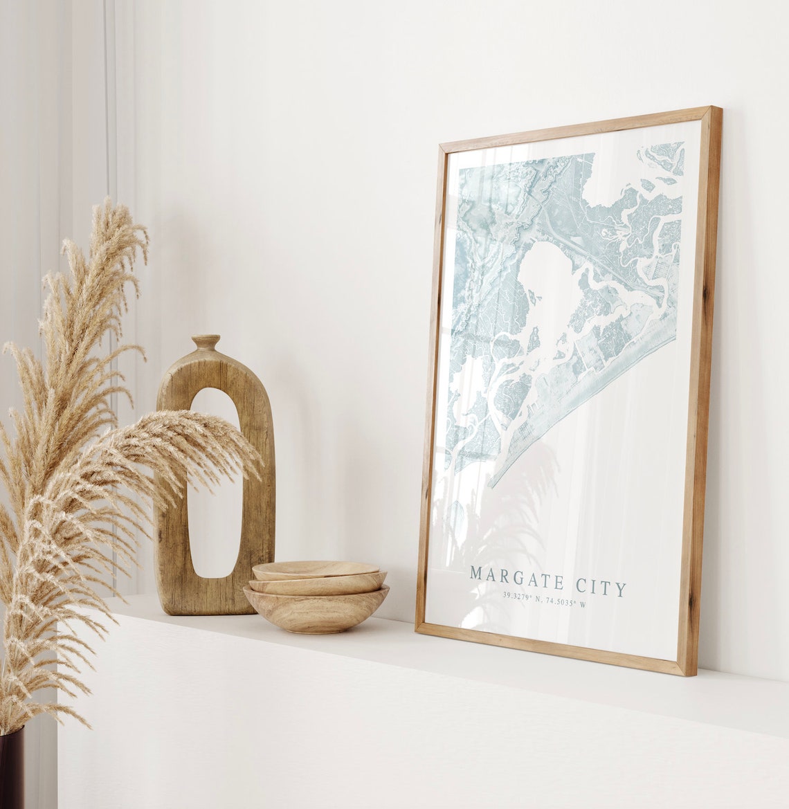 Margate City Jersey Map Print, Map of Margate City, Margate City Gift ...