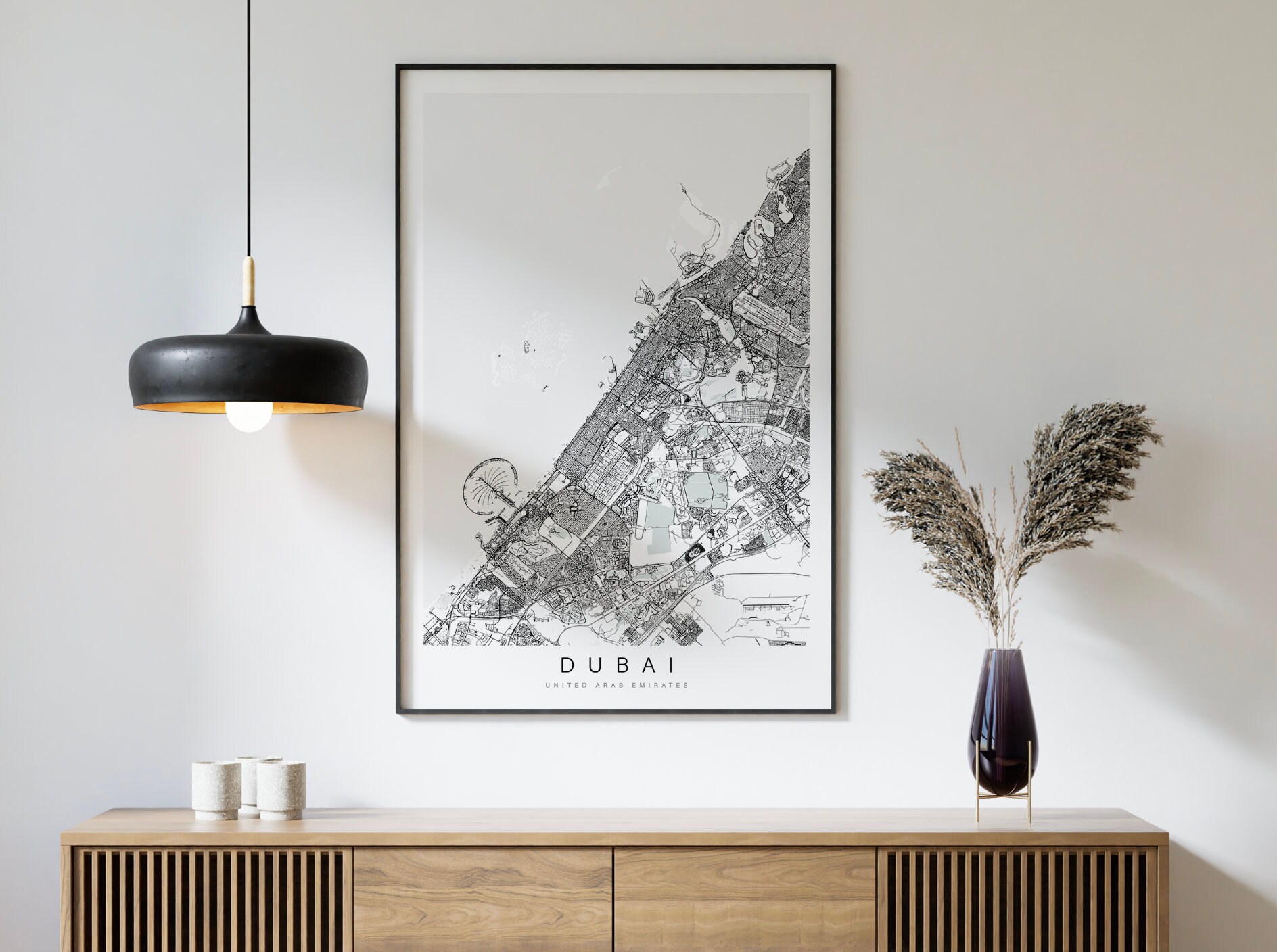 Dubai Map Print, Dubai Print, Dubai Wall Art, UAE Map Poster, Dubai ...